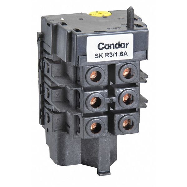 Condor Usa Thermal Overload, 1 to 1.6A, 3 Phase, MDR3 SK-R3/1.6 | Zoro