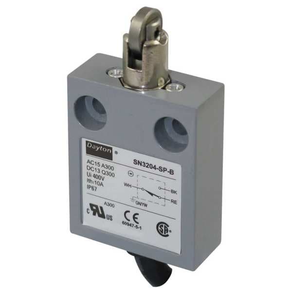Dayton Limit Switch, Cross Roller, Plunger, SPDT, 10A at 300V AC ...