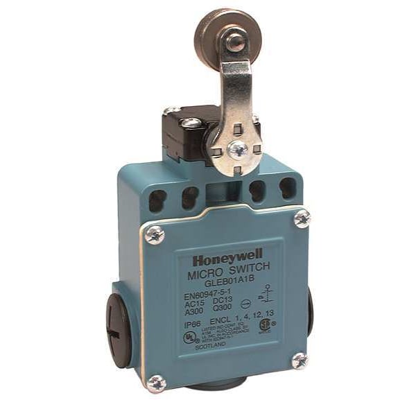 Honeywell Limit Switch, Roller Lever, Rotary, 2NC/2NO, 10A @ 300V AC, Actuator Location: Side ...