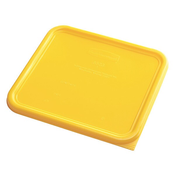 Rubbermaid Commercial Square Container Lid, Large, Yellow 1980310 | Zoro