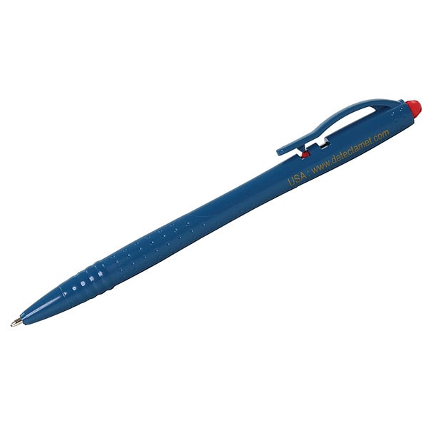 Detectamet Economy Retractable Pen, Red Ink, W/Clip, PK50 125-P01-I03 ...