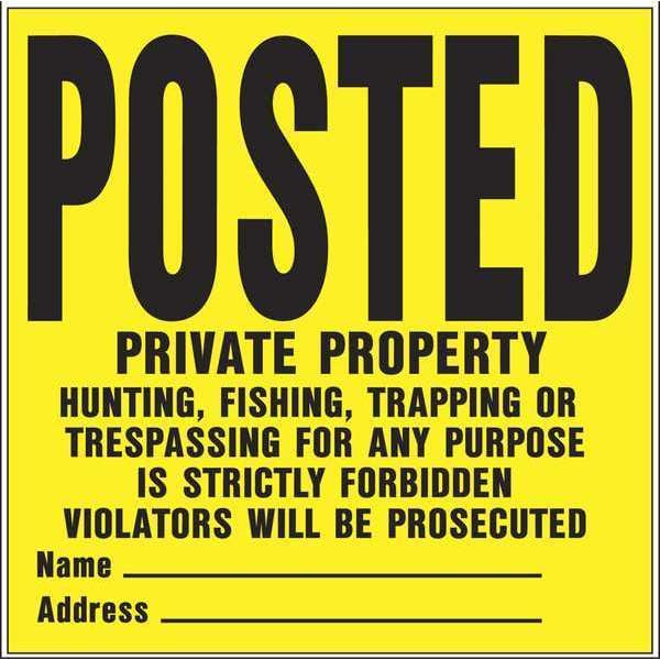 Hy-Ko Heavy Duty Posted Sign, Plastic, PK10, YP-1VP YP-1VP | Zoro