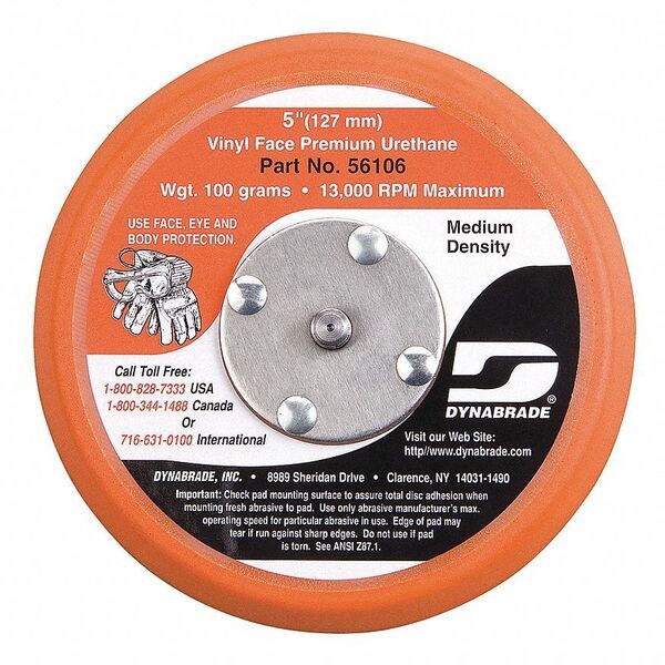 Dynabrade Disc Backup Pad, 5" Dia., Max. 13,000 RPM 56106 | Zoro