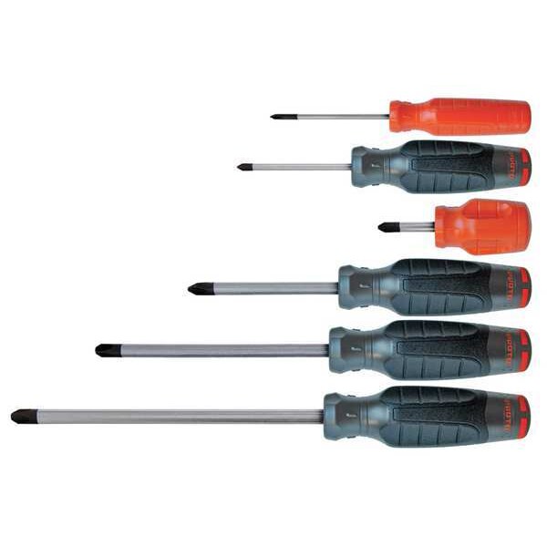 Proto Screwdriver Set, Phillips/Crosspoint, 6 Pc J1206SP | Zoro