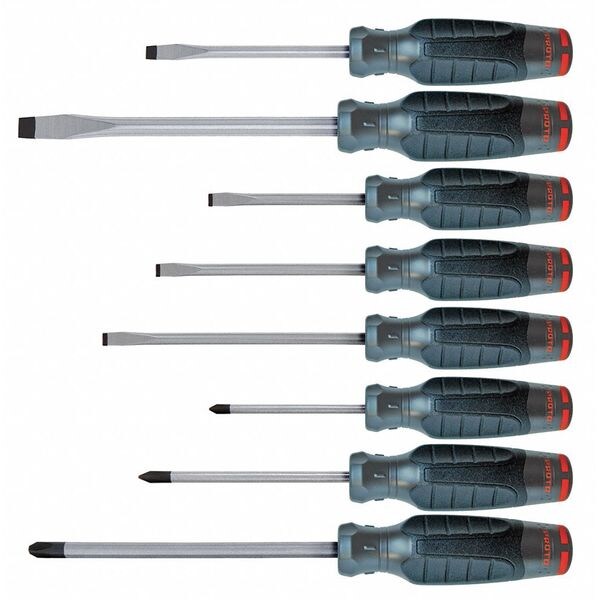 Proto Screwdriver Set, Slotted/Phillips, 8 Pc J1208SC | Zoro