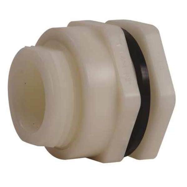 Hayward Flow Control Bulkhead Fitting, 1/2", PP/FPM, FPT x FPT ...