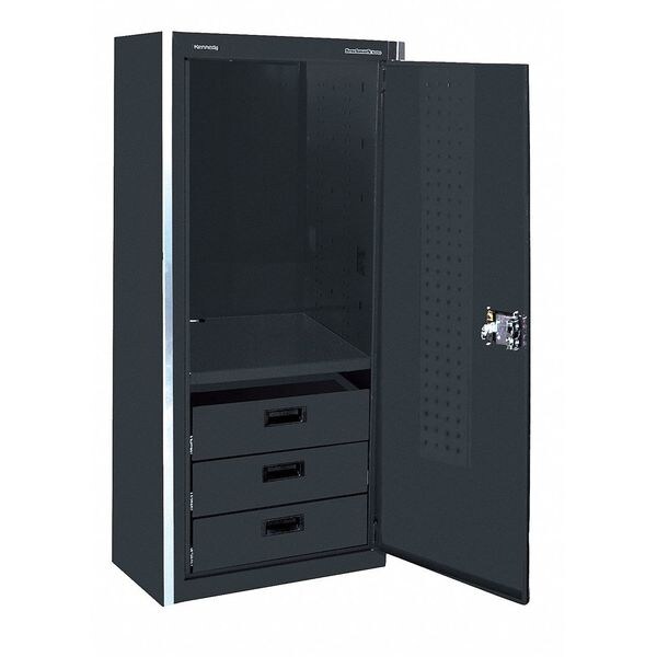 Kennedy K2400 Side Locker, 3 Drawer, Black, Steel, 26-3/8" W x 24" D x ...