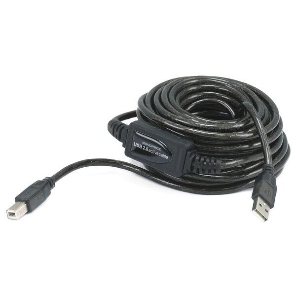 Monoprice USB 2.0 Active Cable, 33ft.L, Black 7531 | Zoro