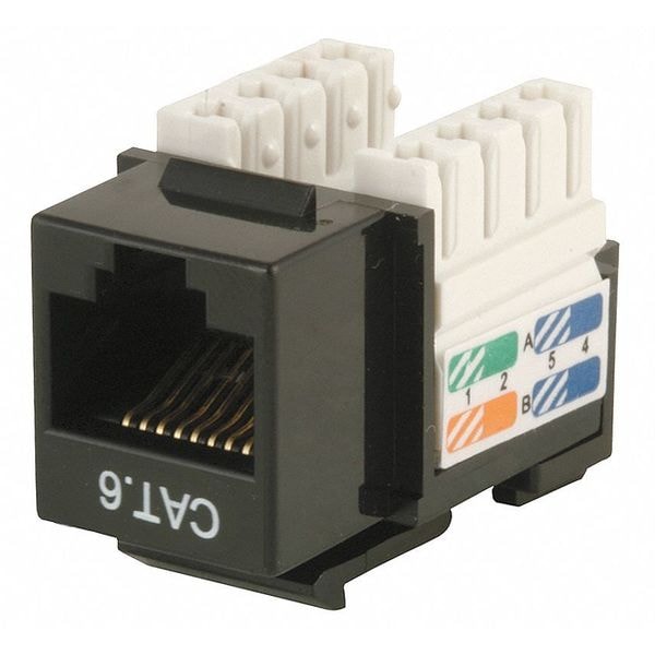 Monoprice Datacom Jack, Cat6, Punch Down, Black 5378 | Zoro