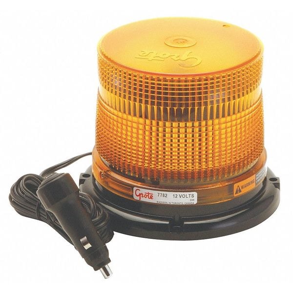 Grote Low Profile Strobe, Yellow, Magnetic, LED 77823 | Zoro