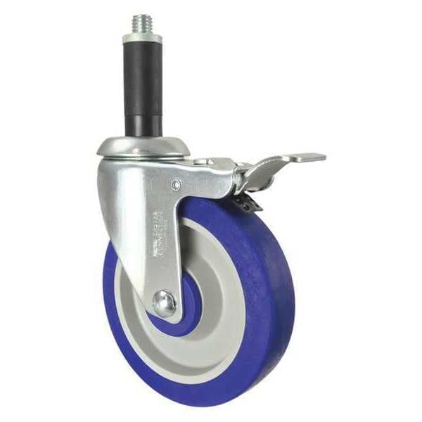 Cc Crest Swivel Stem Caster, Total Lock, Rubber, 5" CDP-Z-282 | Zoro