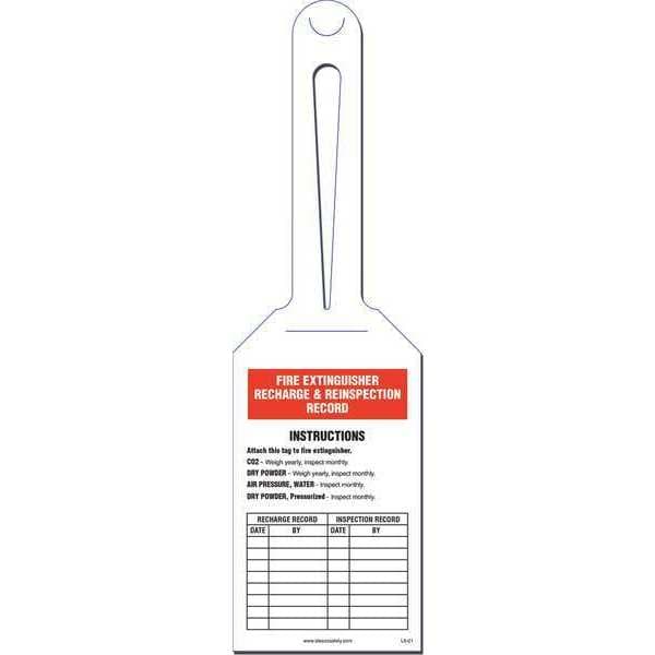 Idesco Safety Fire Extinguisher Loop Safety Tag, PK10 KML601A | Zoro