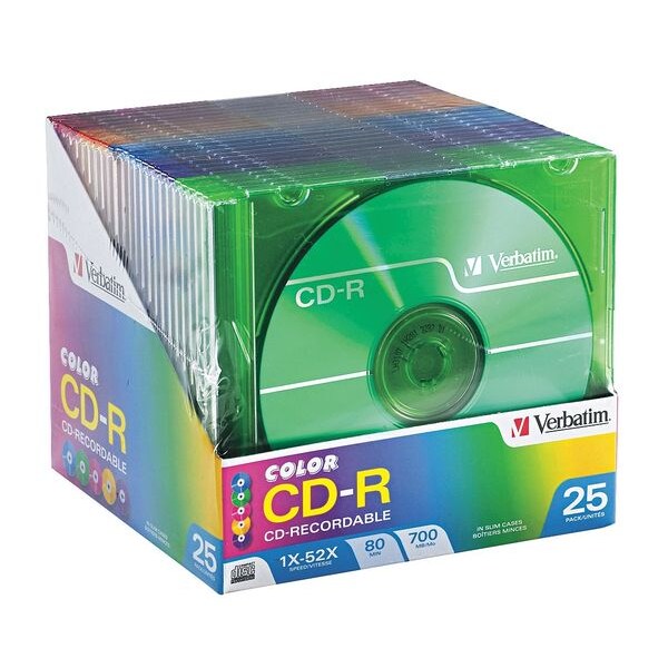 Verbatim CD-R Disc, 700 MB, 80 min, 52x, PK25 VER94611 | Zoro