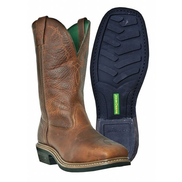 John Deere Size 8-1/2 Men's Pull On Steel Western Wellington Boots ...