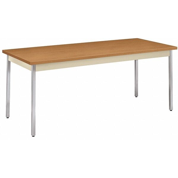 Hon Rectangle Utility Table, 72 in X 29 in, Harvest HUTM3072.C.L.CHR | Zoro