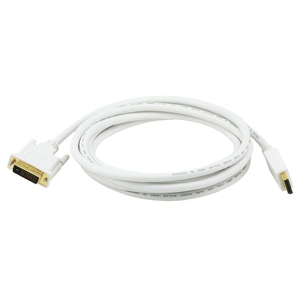 Monoprice CPU Cord, Displayport/DVI, 10ft, White 6016 | Zoro