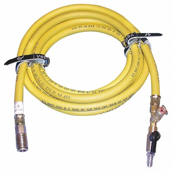 Hurst Mfg Inflation Hose, Yellow, With Shut Off, 16Ft 0800008201 | Zoro