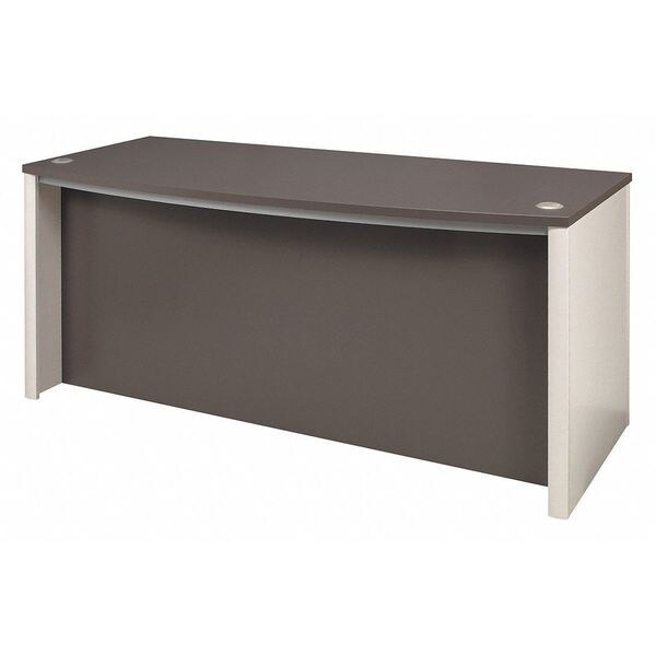 Connexion Executive Desk Bowfront Desk, Slate/Sandstone, 29.8" D X 30.4 ...