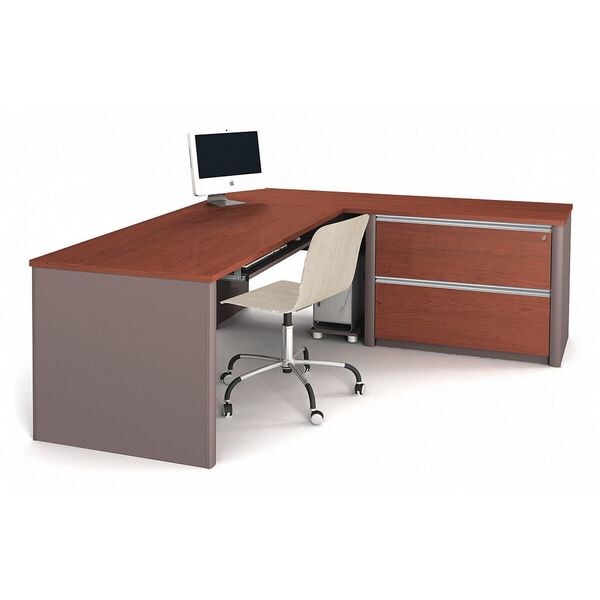 Connexion L Shaped Workstation Including Assembled Oversized Pedestal ...