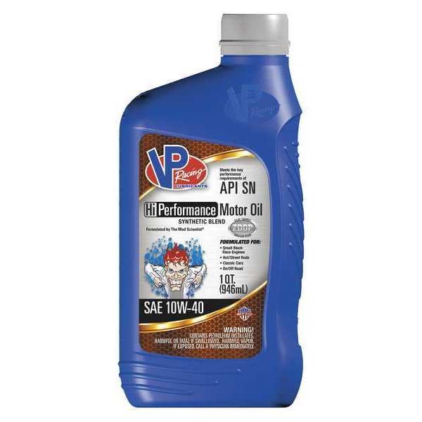 Vp Racing Fuels Motor Oil, 10W-40, Synthetic Blend, Hi-Perf, PK12 2967 ...