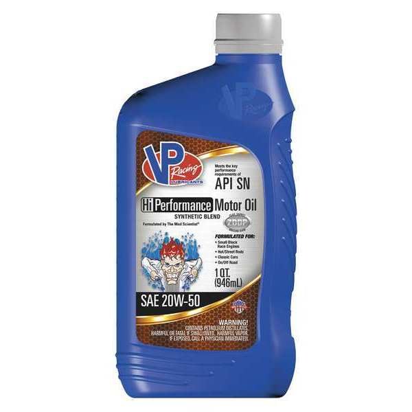 Vp Racing Fuels Motor Oil, 20W-50, Synthetic Blend, Hi-Perf, PK12 2977 ...