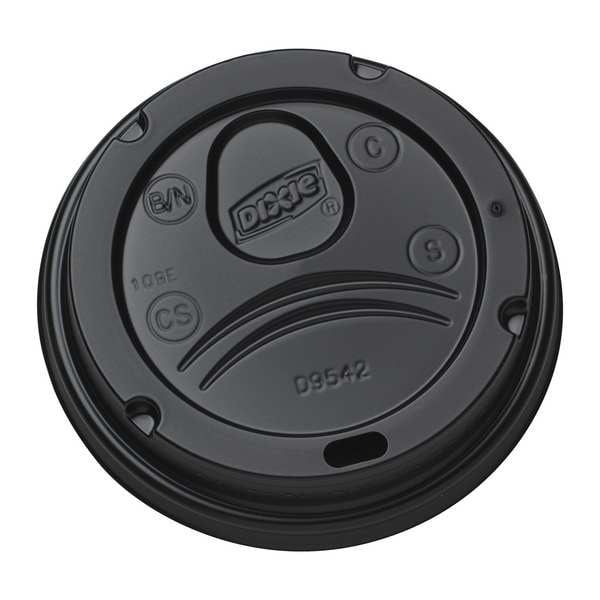 Dixie Lid for 12 to 20 oz. Hot Cup, Dome, Sip Through, Black, Pk1000 ...