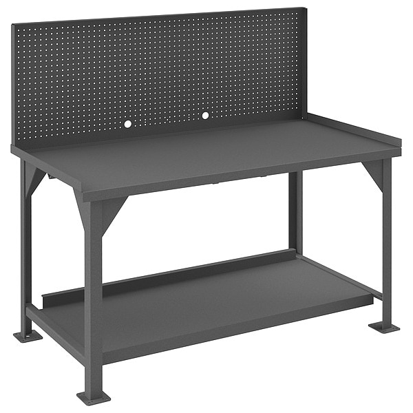 Durham Mfg Heavy duty Work Bench with Lips Up & Peg Board, Steel, 72" W ...