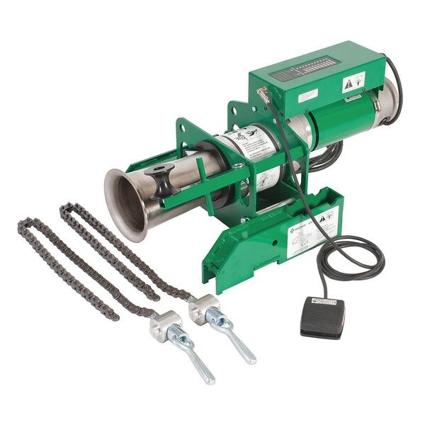 Greenlee Cable Puller, 8000 lb, 120V, w/Chain Mount 6901 | Zoro