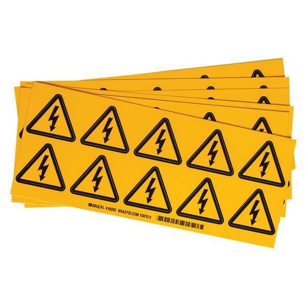 Brady Warning Label, 2 In. H, 2 In. W, PK10 60202 | Zoro
