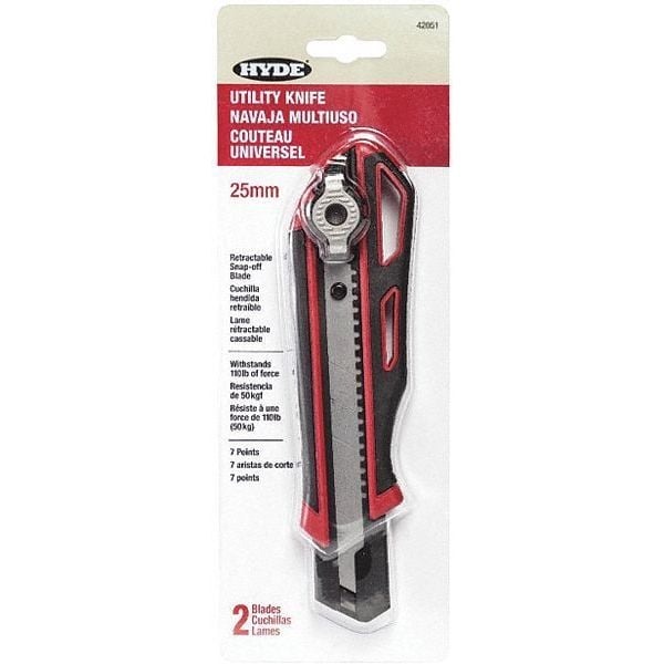 Hyde Snap Off Knife, Screw Lock, 25mm Blade 42051 | Zoro