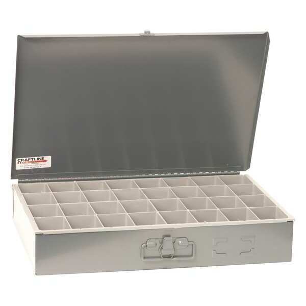 Craftline Compartment Box, 32 Bin Organizer, Gray PL-32 | Zoro