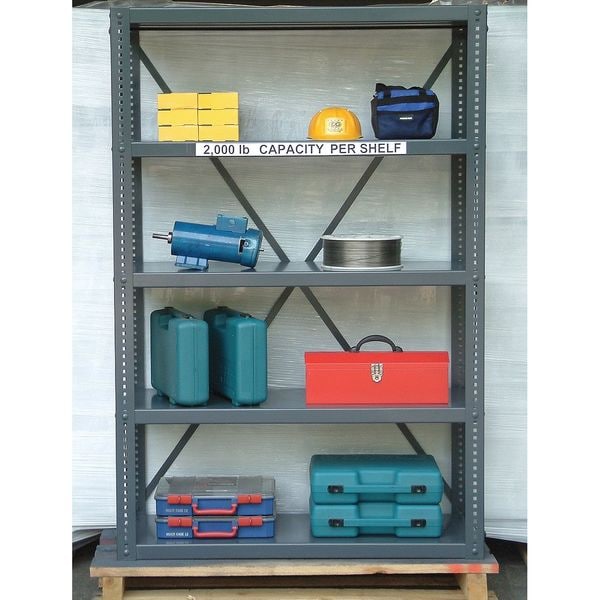 Strong Hold Metal Shelving Unit, 24"D x 60"W x 72"H, 5 Shelves, Steel ...