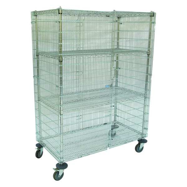 Zoro Select Wire Security Cart with Adjustable Shelves, 1,000 lb ...