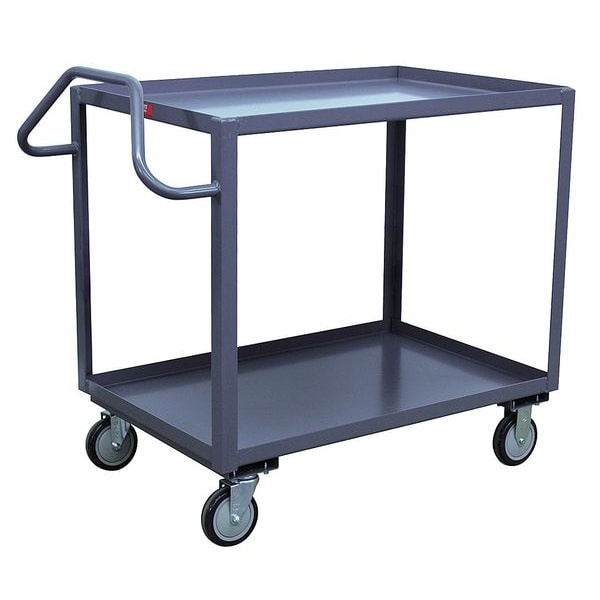 Zoro Select Raised Handle Utility Cart, Steel, 2 Shelves, 1400 lb ...