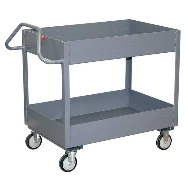 Jamco Utility Cart with Deep Lipped Metal Shelves, Steel, 1,200 lb Load ...