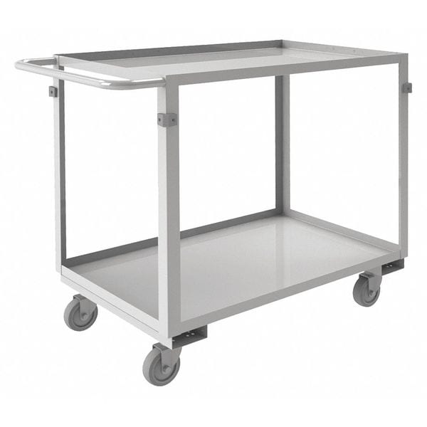 Zoro Select Corrosion-Resistant Utility Cart with Lipped Metal Shelves ...