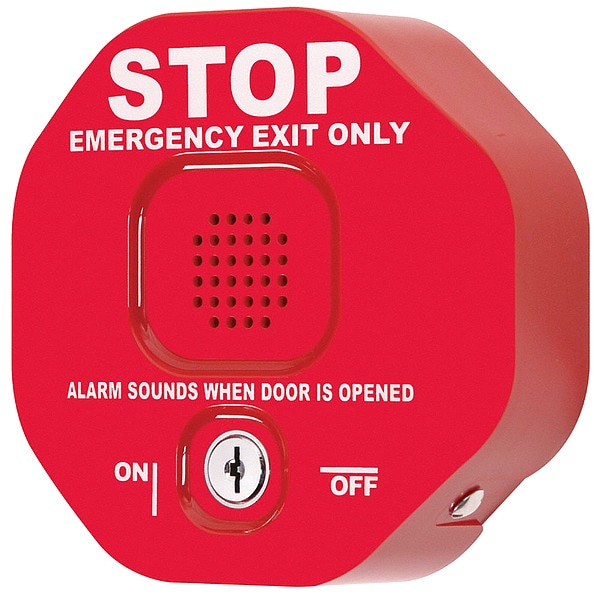 Safety Technology International Exit Door Alarm, Horn, 105dB, Red 3JYW2 ...