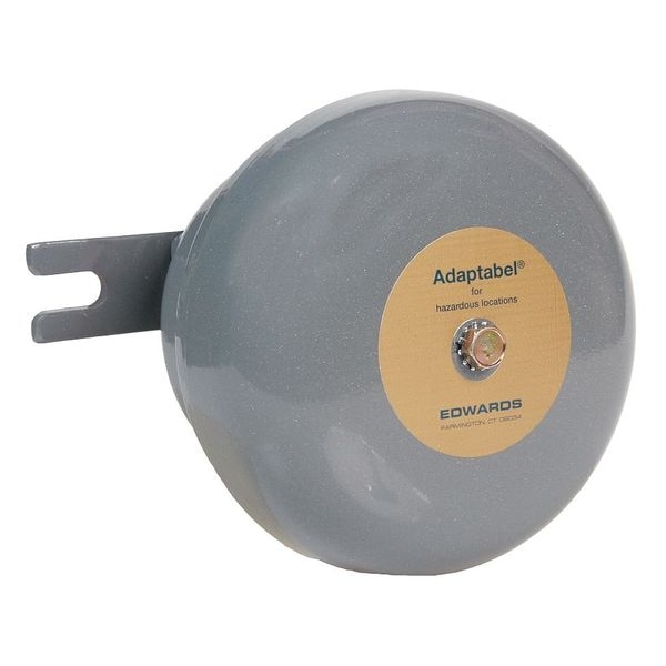 Edwards Signaling Bell, Bell, Continuous, 120V AC, 84 dB, Steel, Gray ...