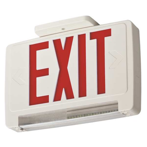 Lithonia Lighting Exit Sign with Emergency Lights, White, 1 or 2 Face(s ...