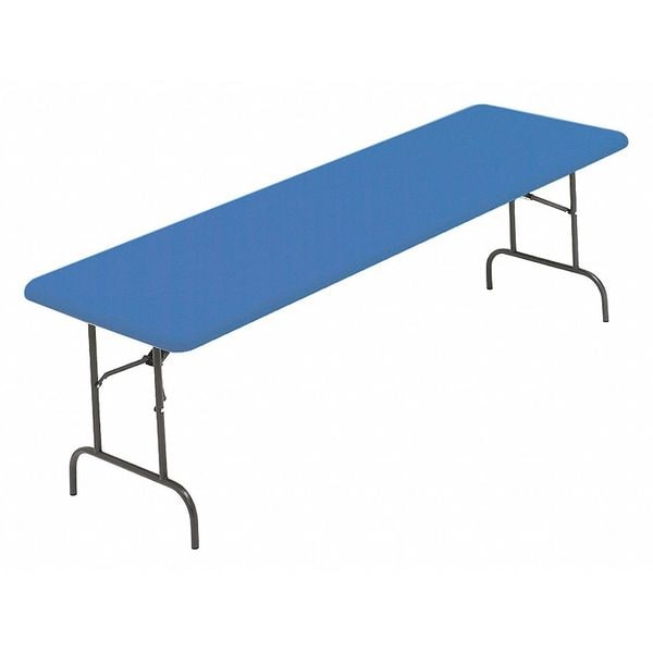 Iceberg Rectangle Folding Table, 30 in W, 96 in L, 29 in H, Blue 65236 | Zoro