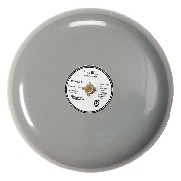 Edwards Signaling Fire Bell, Gray, 8 In., 20 to 24V 439D-8AW | Zoro