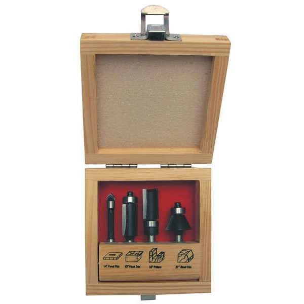 Zoro Select Router Bit Set, 4 Pc 16Y548 | Zoro