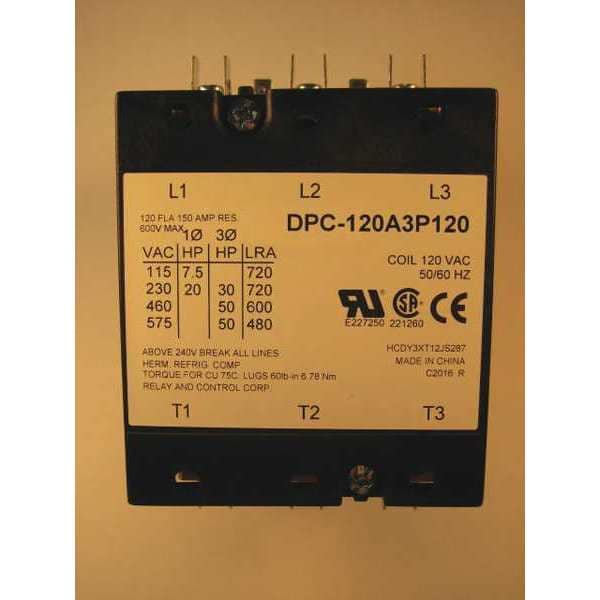 Relay And Control 120VAC Definite Purpose Contactor 3P 120A DPC ...