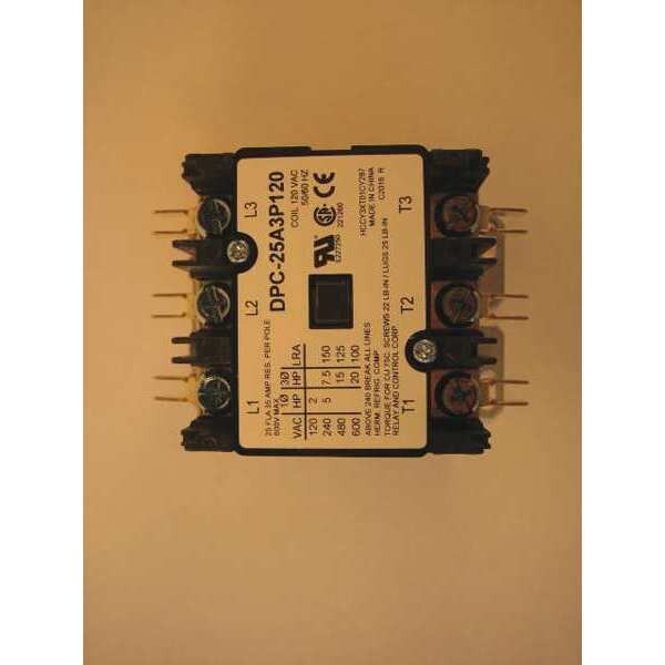 Relay And Control 120VAC Definite Purpose Contactor 3P 25A DPC-25A3P120 ...