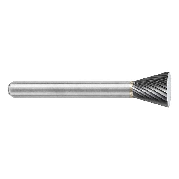 Sgspro Carbide Bur, Inverted Cone, 1/4in, Single 16075 | Zoro