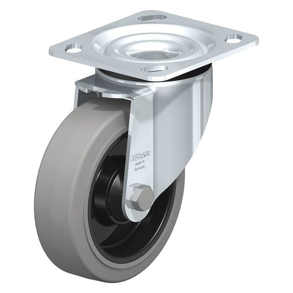 Blickle Swivel Plate Caster, Solid Rbr, 4", 440 lb., Caster Load Rating ...