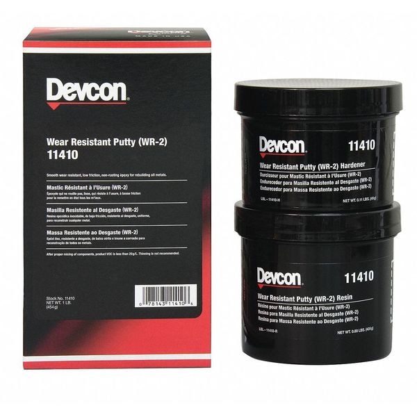 Devcon Wear Resistant Putty, 1 lb., Kit, Gray, Package Quantity 6 , Jar ...