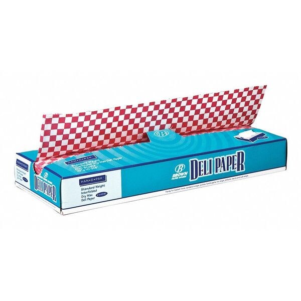 Crownhill Red Checkered Waxed Deli Tissue Sheets, 12 x 10 3/4", PK500 E ...