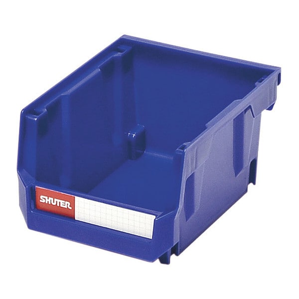 Shuter Hang & Stack Storage Bin, 3 in W, 3 in H, 5-2/5 in L, Blue ...