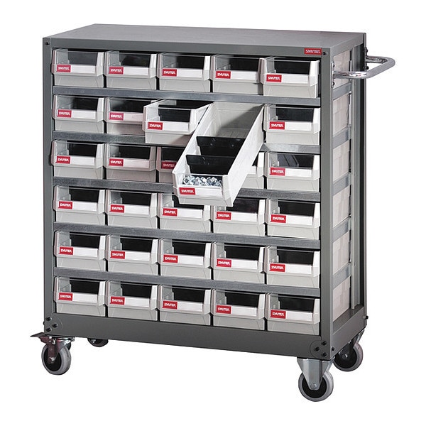 Shuter Parts Cabinet, Steel, 30 Bin Mobile 1010016 | Zoro